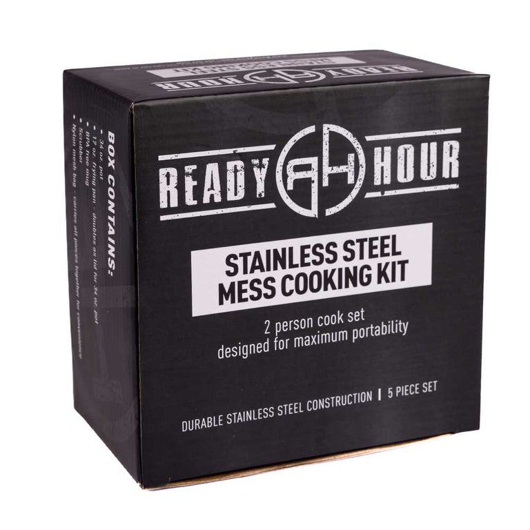 Stainless Steel Mess Cooking Kit - 5 Pieces - Camping Survival